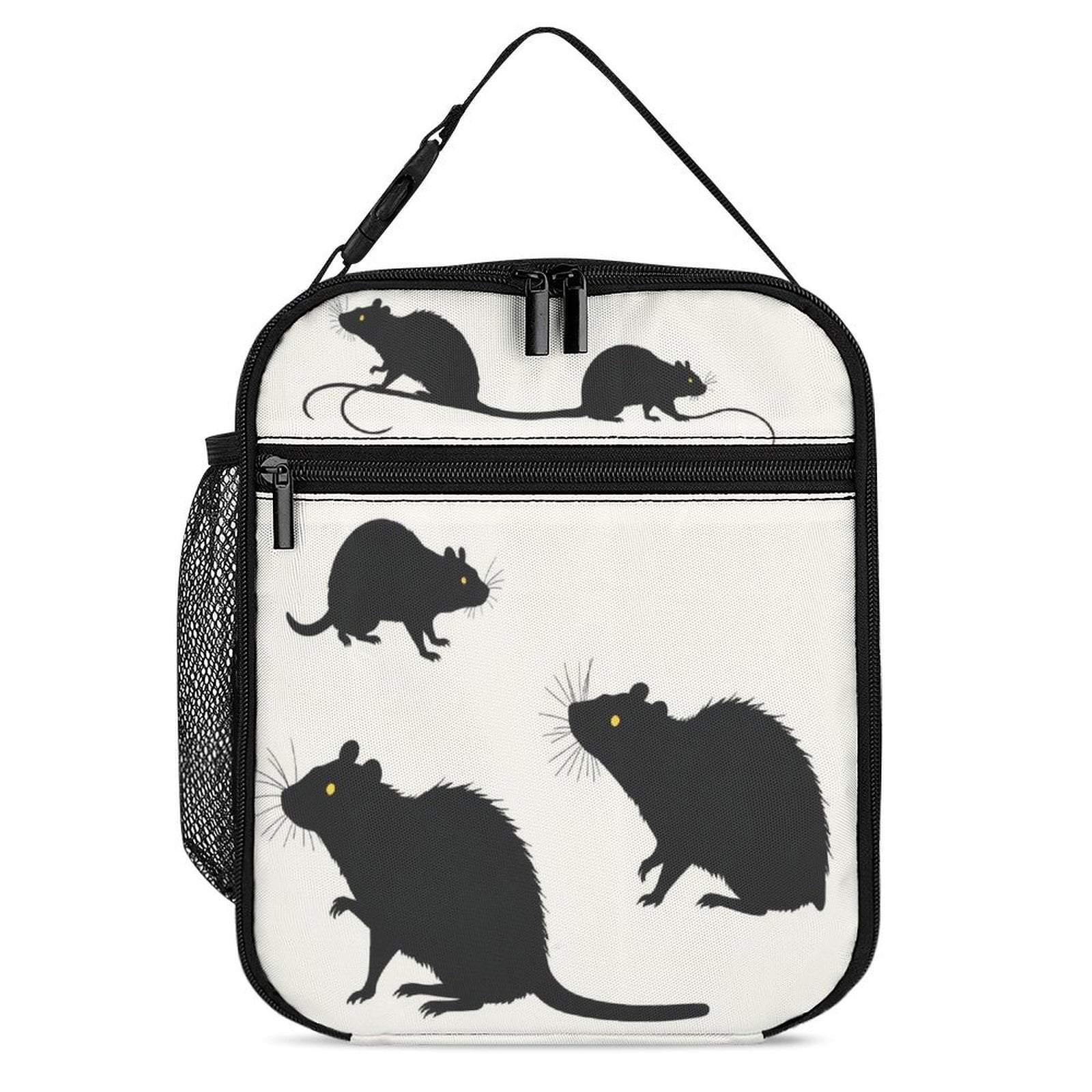 Black Rat Silhouettes Lunch Bag Thermal Bag Lunch Container Portable ...