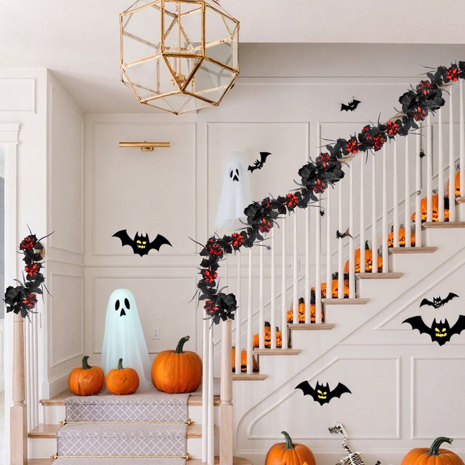 Black Rattan Maple Vine Garland - Gothic Fall Foliage Swag Halloween ...