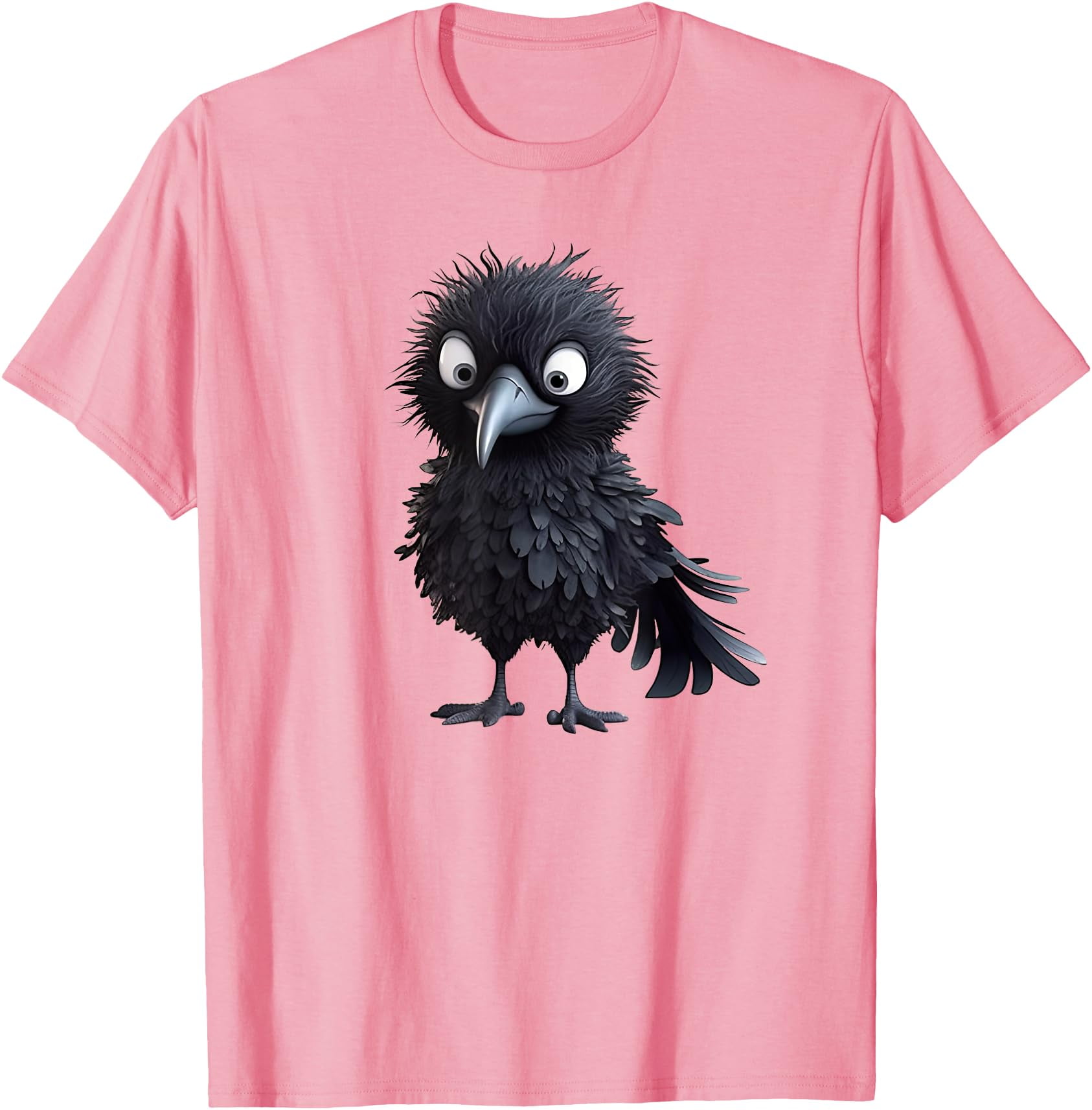 Black Raven Bird Graphic Cute Crow Softstyle Unisex T-Shirt,Light Pink ...