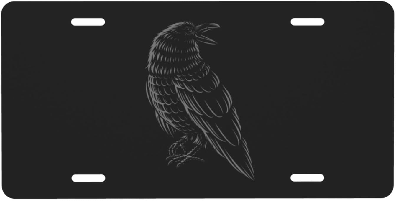 Black Raven License Plate Novelty Metal Plate Vanity Tag Aluminum Car ...