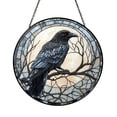 Black Raven Stained Glass Suncatcher – Gothic Style Window Decor ...
