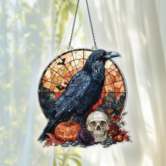 Black Raven Suncatcher Window Hangings, Black Raven Acrylic Window ...