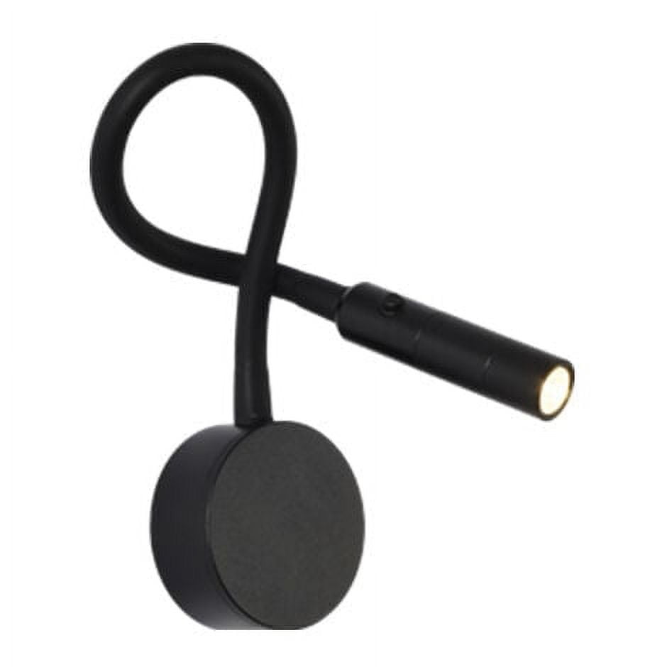 Black Reading Light, Flexible Gooseneck LED Wall Reading Light Fixture ...