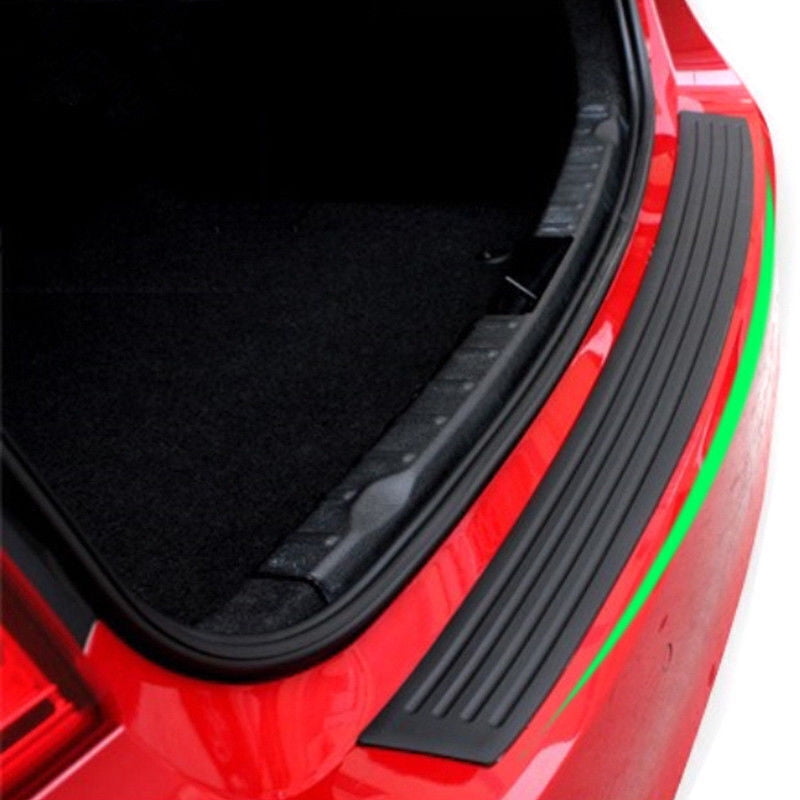 Black Rear Bumper Rubber Pad Kit Guard Sill Plate Trunk Protector Trim ...