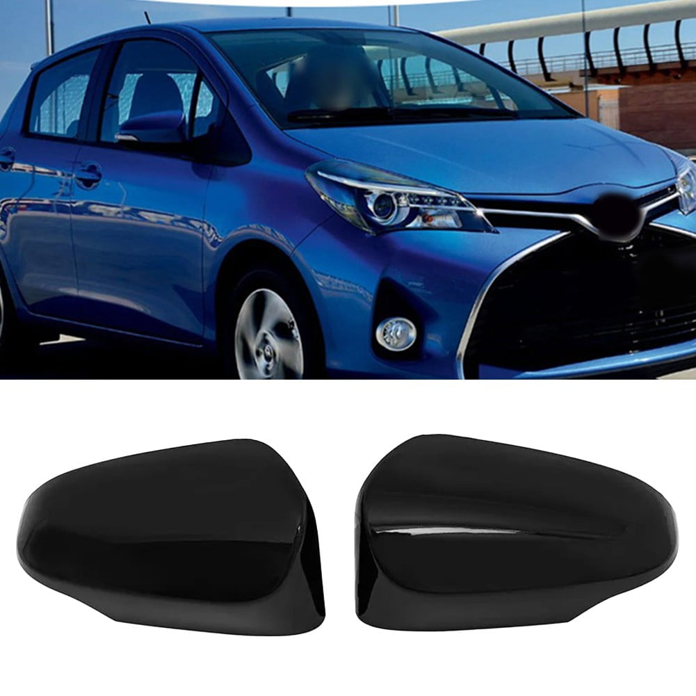 Black Rear View Side Mirror Cover Cap for Toyota Yaris 2012-2020 ...