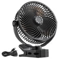 Black Rechargeable Clip On Fan, 3-Speed Portable Clip Fan with ...