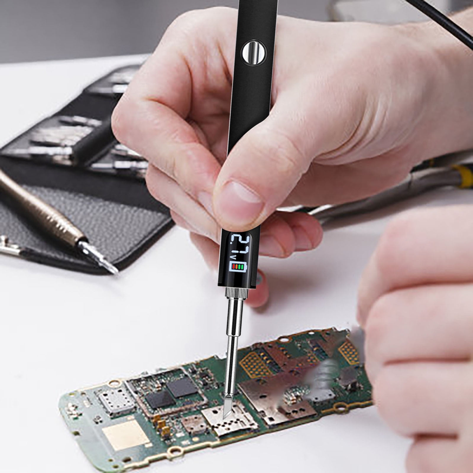 Black Rechargeable Pen Design Soldering Iron - 650mAh USB-C Soldering ...