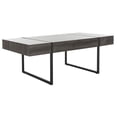 Black Rectangle Coffee Table With Storage Drawer And Metal Frame ...