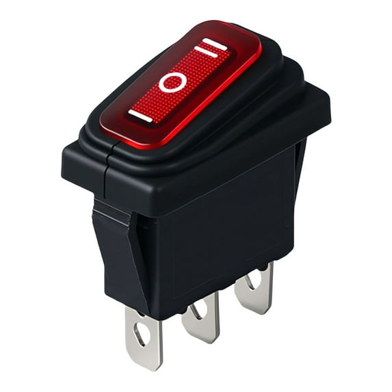 Black Rectangular IP65 Waterproof Rockers Switches 16A With Builts In ...