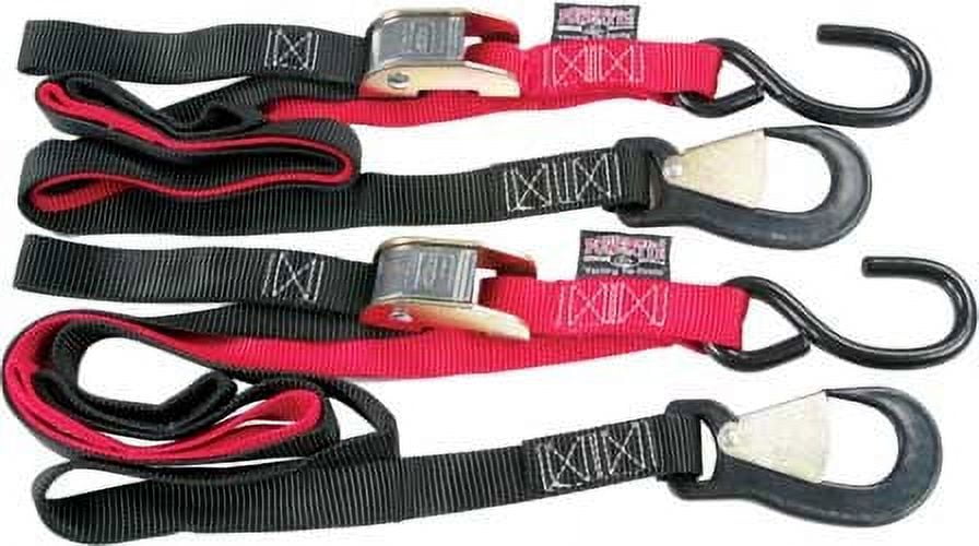 Black/Red 1" X 6ft Cam Buckle Soft-Tye S Hook/Secure Latch Tie-Downs ...