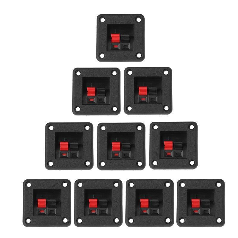 Black Red 2 Position 2 Terminals Spring Clip Square Speaker Terminal ...