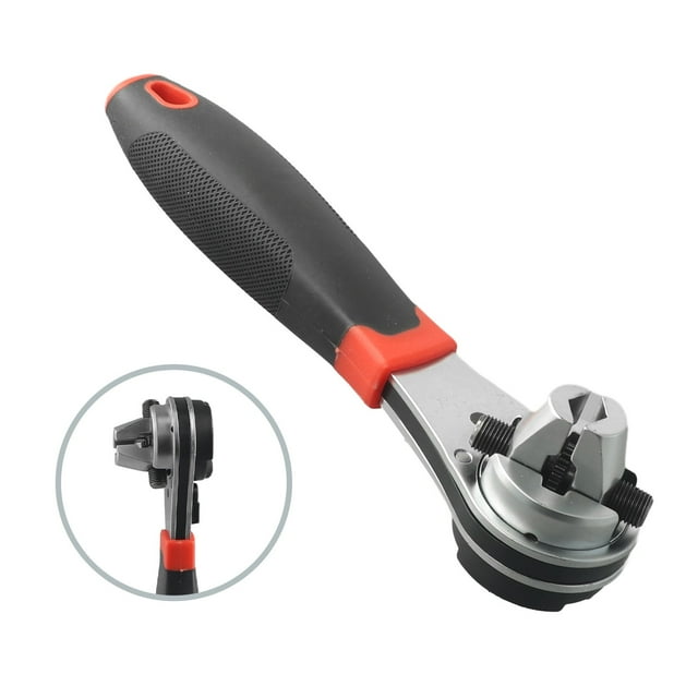Black Red Adjustable Ratchet Wrench Portable Tools Made Of Adjustable ...