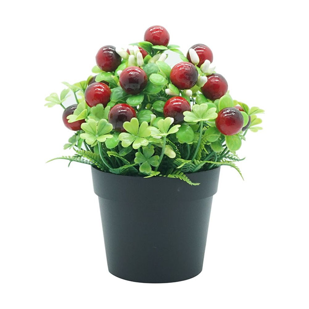 Black Red Artificial Four-Leaf Clover Simulation Plant - Walmart.com