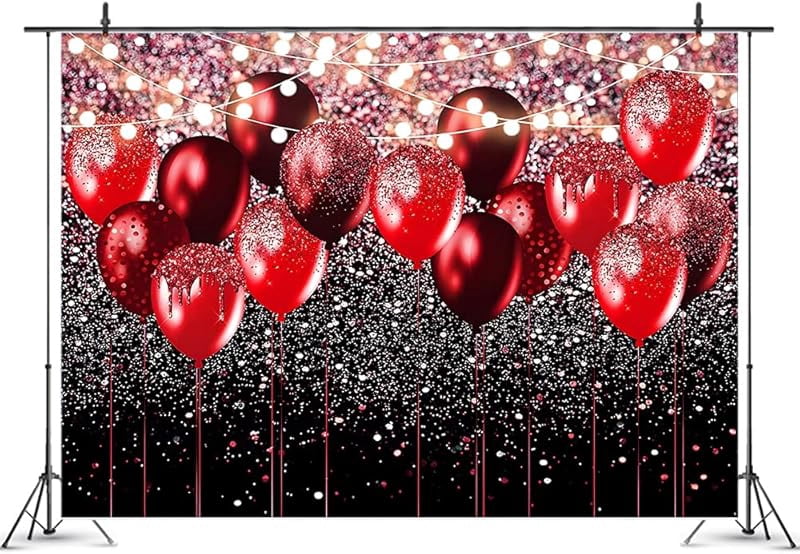 Black and Red Balloons Backdrop for Wedding Prom Graduation Party ...