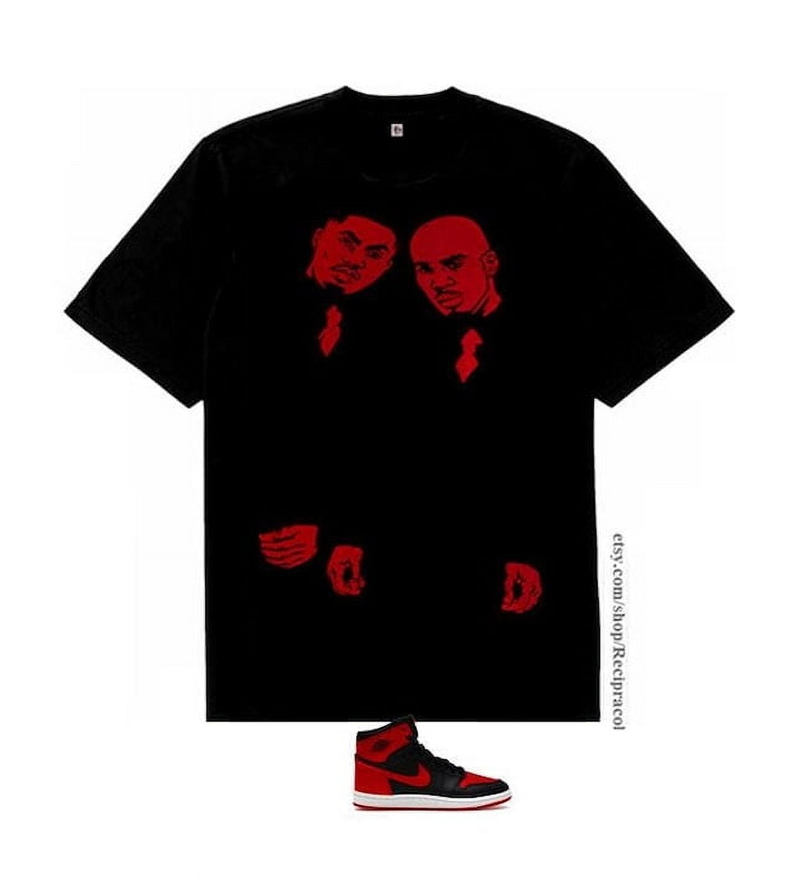 Black Red Belly shirt for air Jordan 1 bred 85 high - Walmart.com