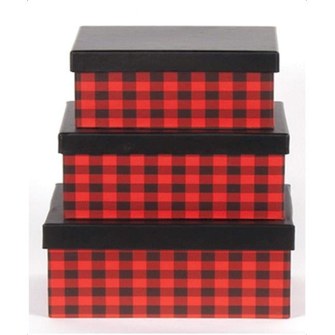 Black & Red Buffalo Check with Black Lid Box - Walmart.com
