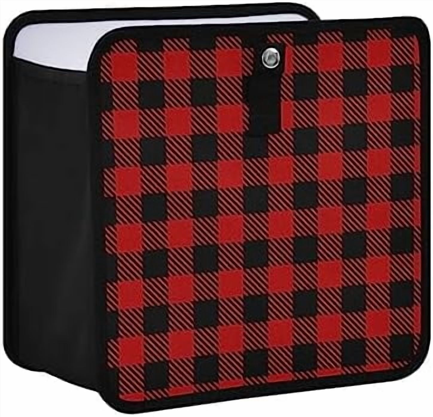 Black Red Buffalo Plaid Check Trash Can Hanging Garbage Bags Organizer ...