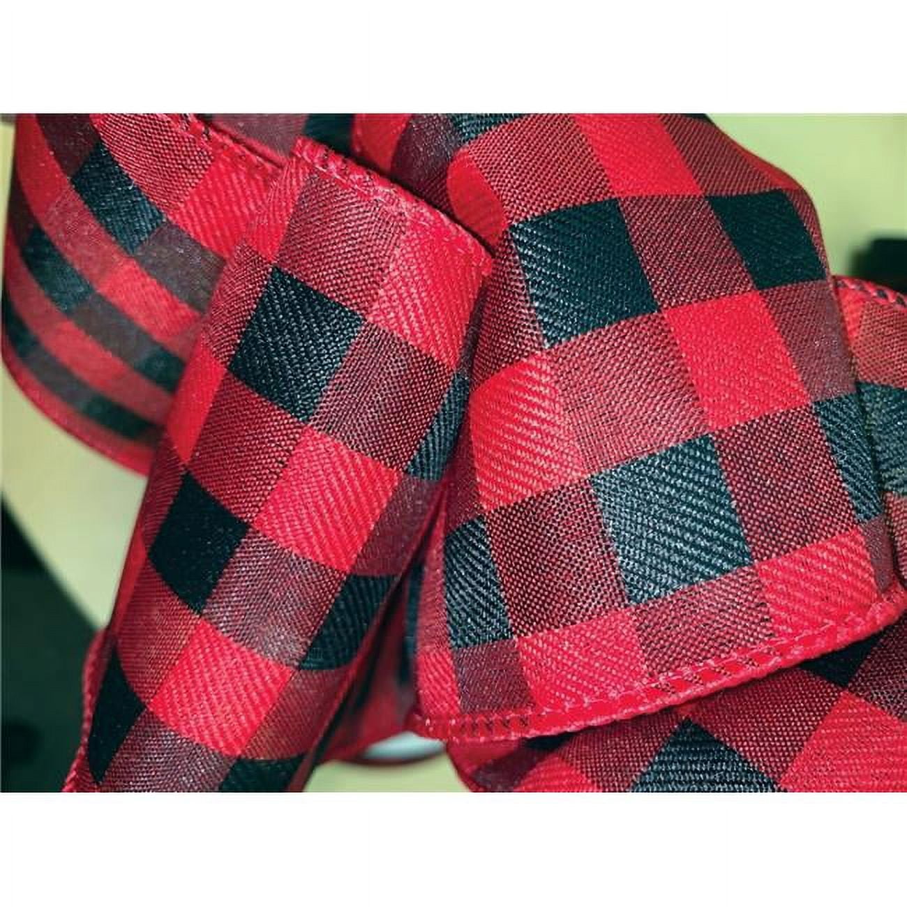 Black & Red Checked Wired Ribbon - Walmart.com