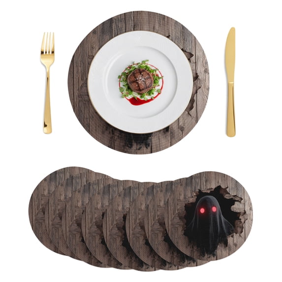 Black Red Eyes 3d Wall Round Placemats Set of 8 Modern Farmhouse Wooden ...