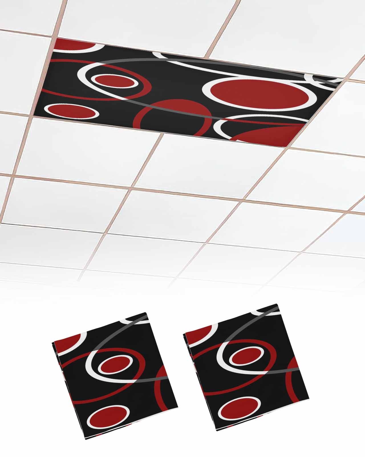 Black Red Fluorescent Light Covers for Ceiling Lights 4x2 feet,2 Pack ...