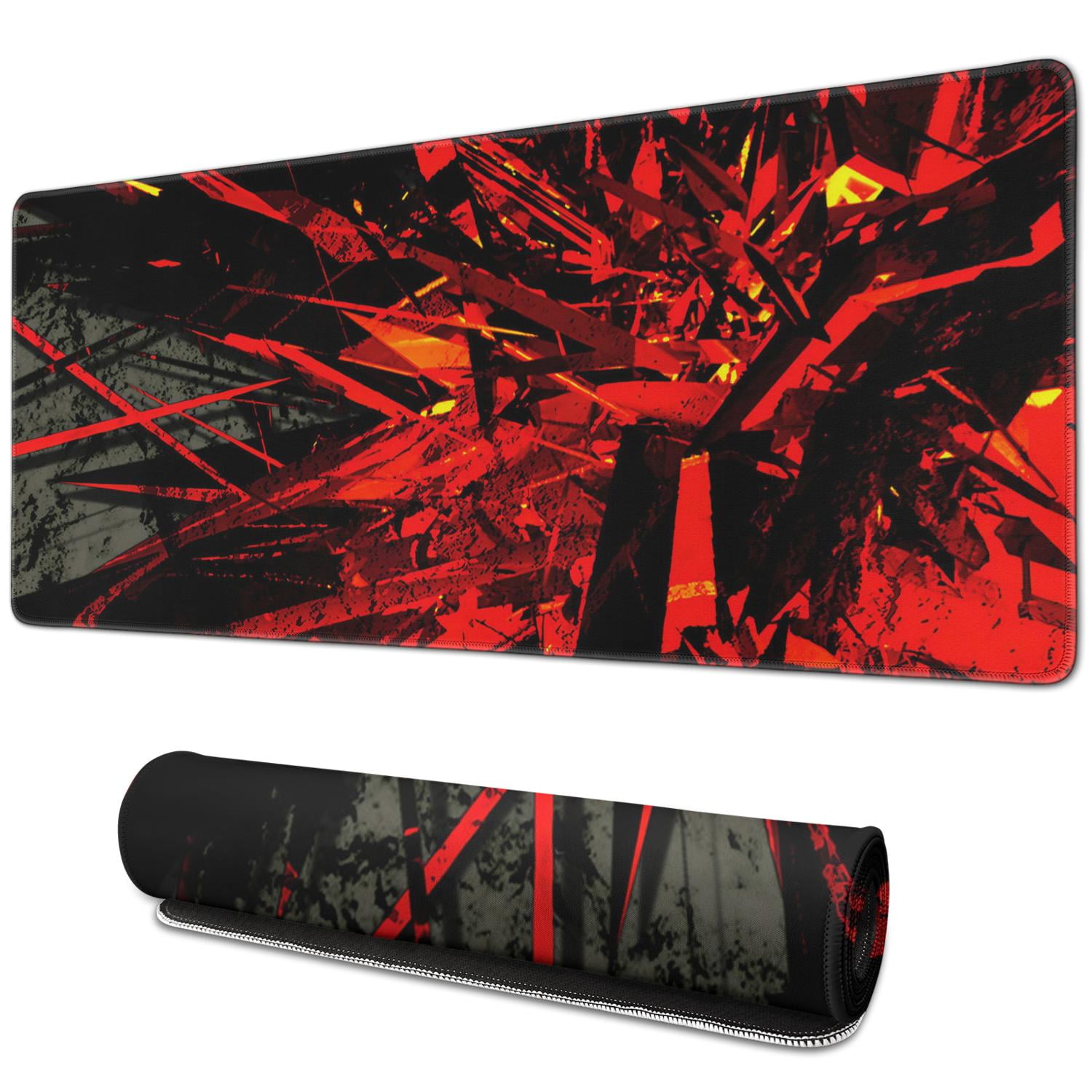 Black Red Gaming Mouse Pad (31.5x11.8 inch) - Large Non-Slip Base ...