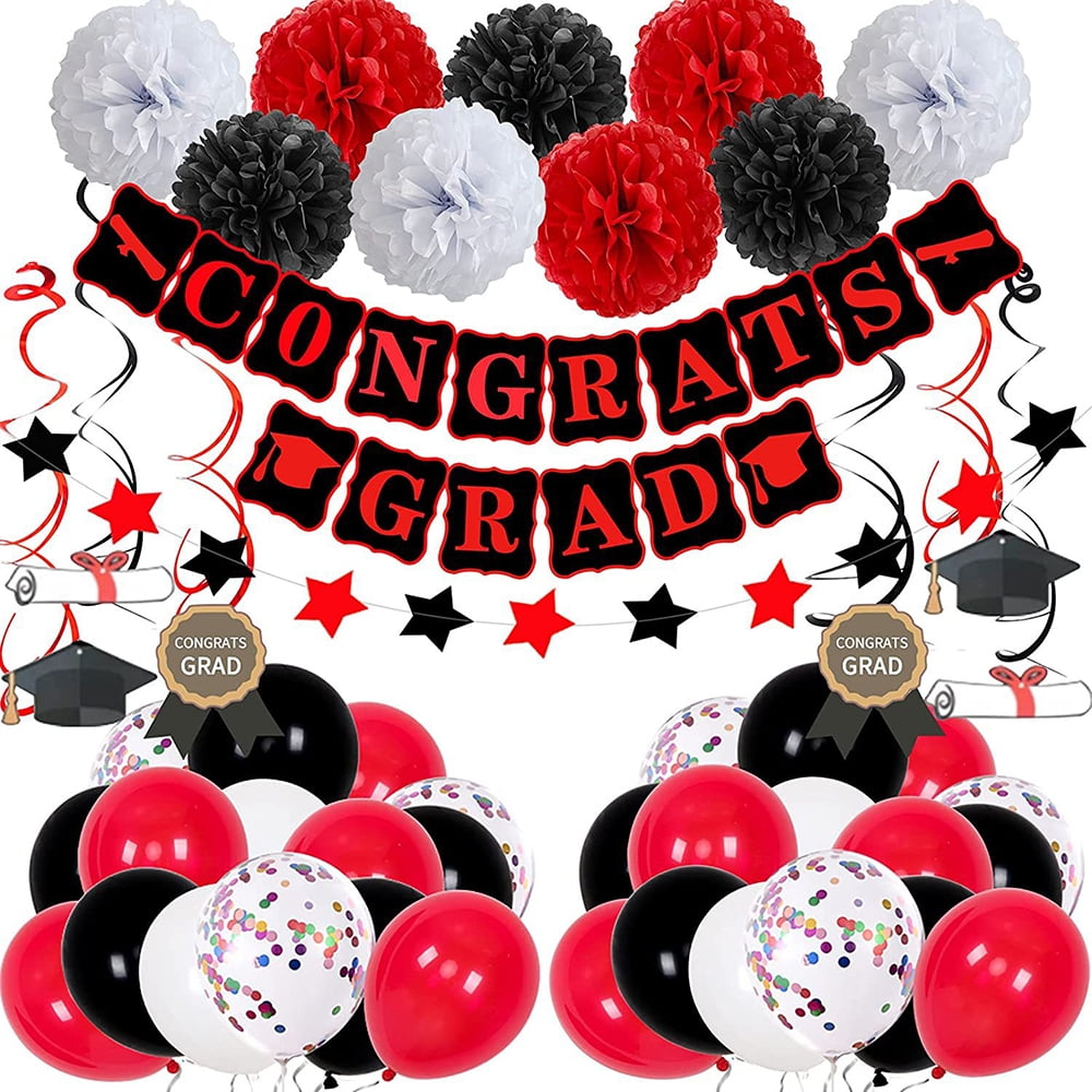 Black and Red Graduation Banner Decoration,Personalized Graduation ...