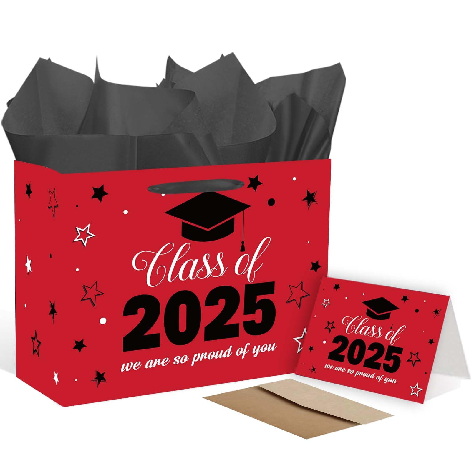 Black Red Graduation Gift Bag 2025 Congratulations Gift Bag with ...