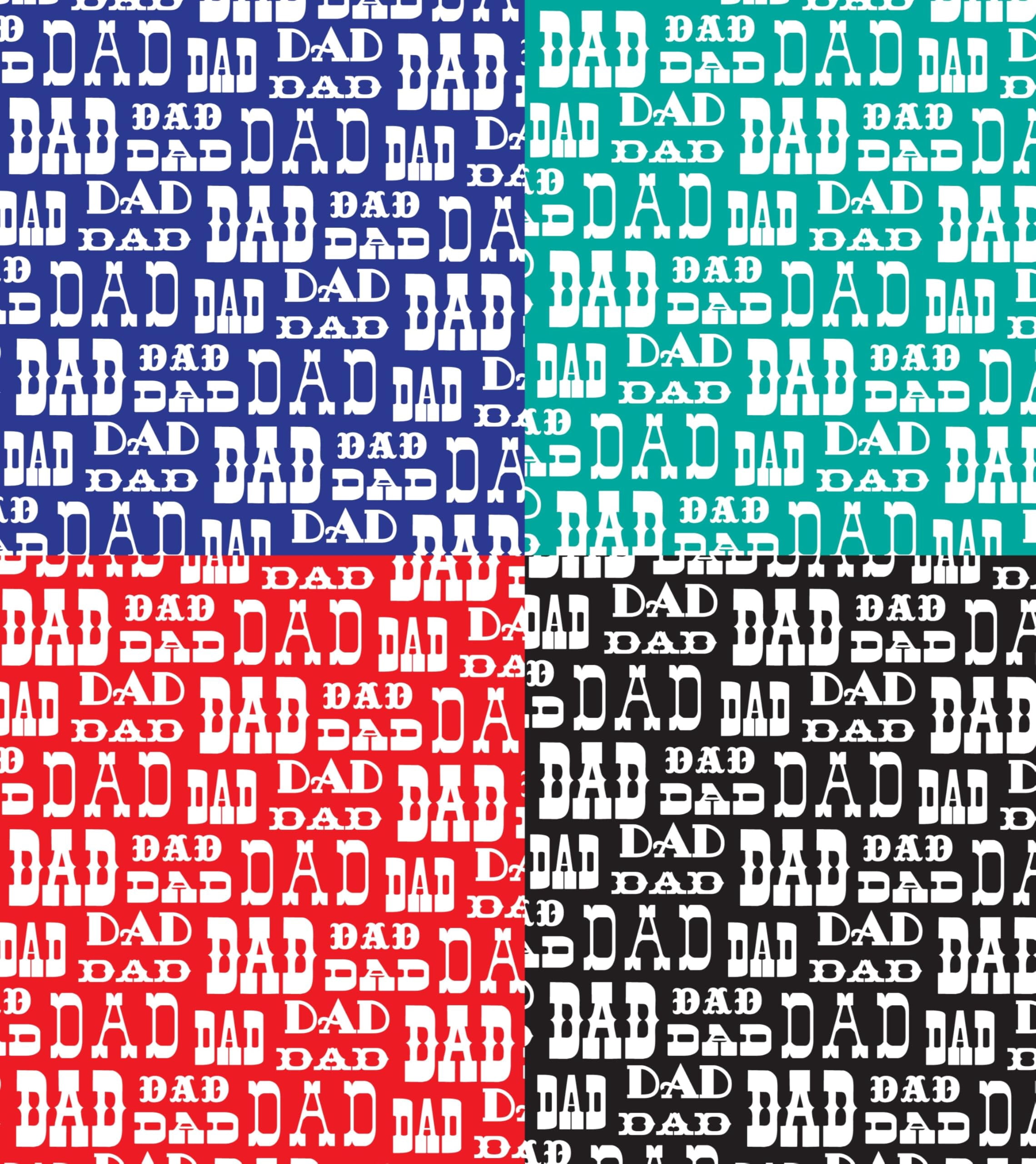 Black, Red, Green & Blue Dad Text Pattern Edible Image Cake Border ...
