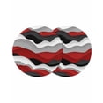 Black Red Grey Gradient Waves Round Table Placemats set of 2, Abstract ...
