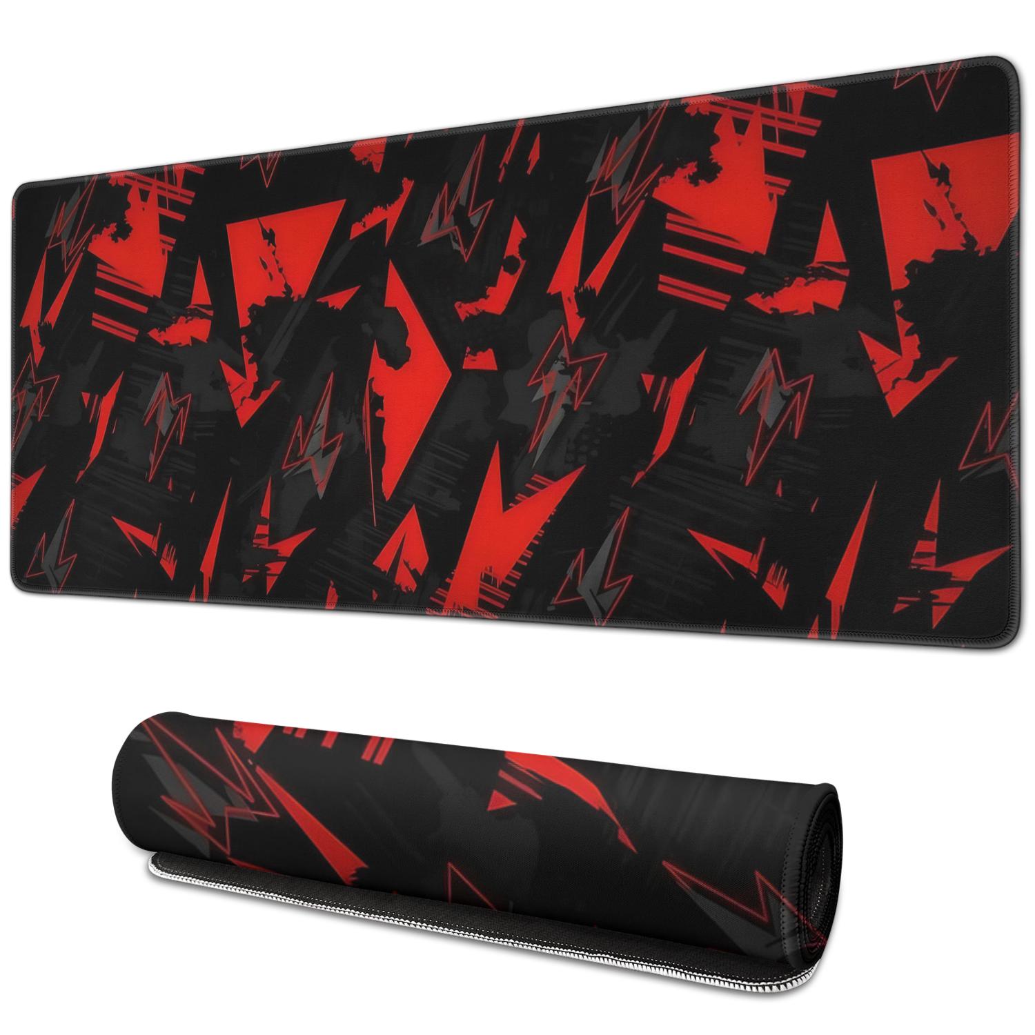 Black Red Large Gaming Mouse Pad (31.5x11.8 inch) - Non-Slip Desk ...