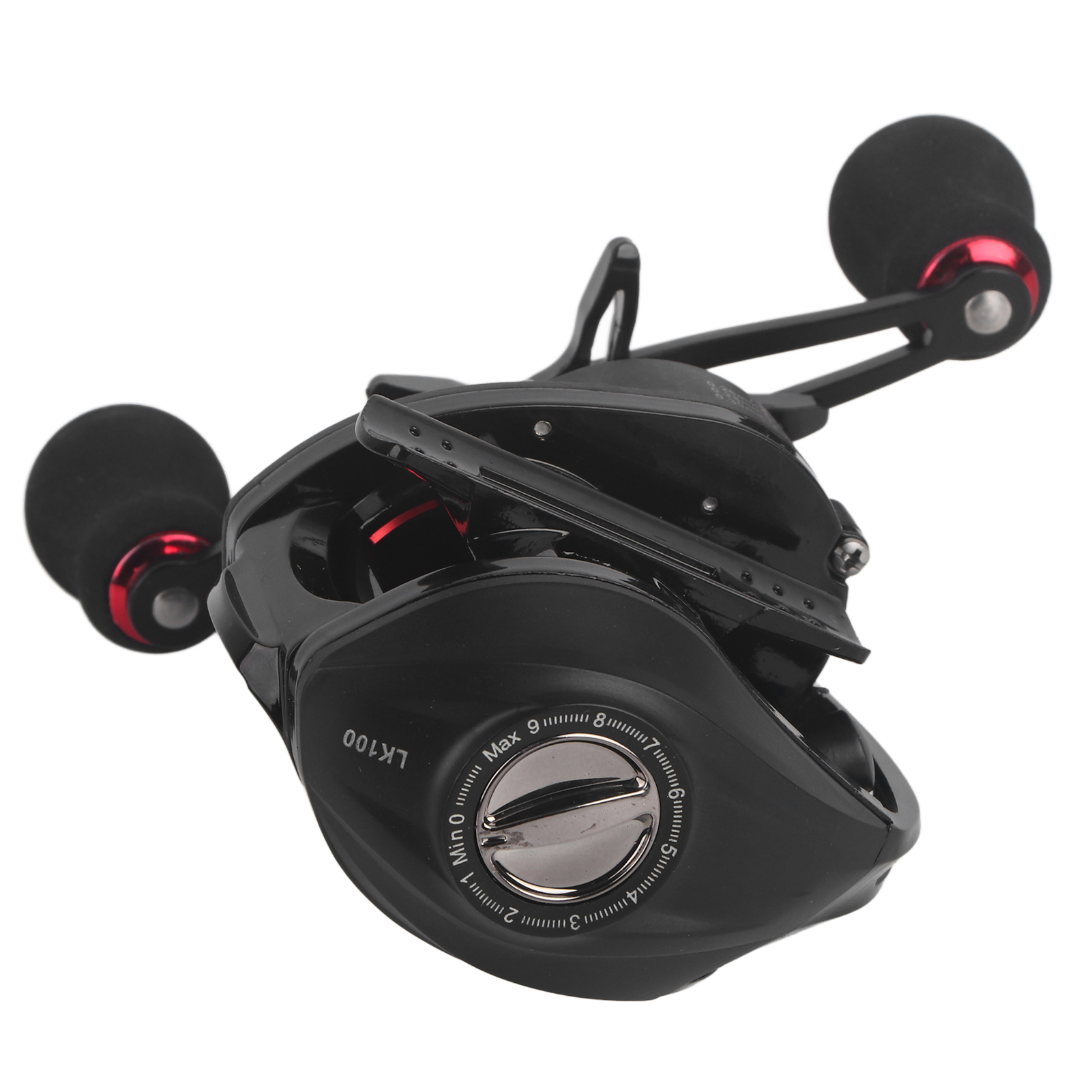 Black Red Metal Spool Magnetic Brake Fishing Casting Reel Fish Wire ...
