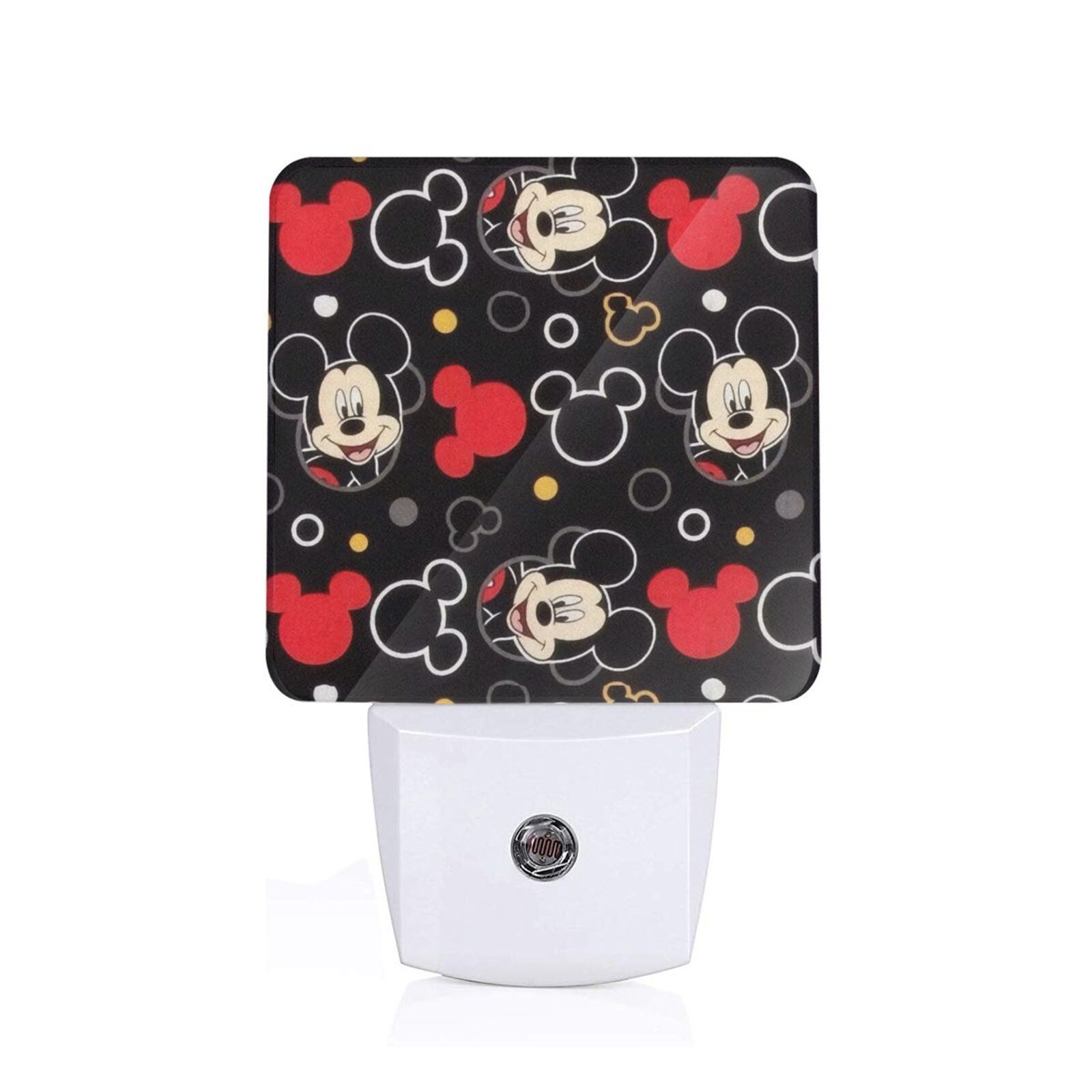Black Red Mickey Mouse LED Night Light with Dusk to Dawn Sensor for ...