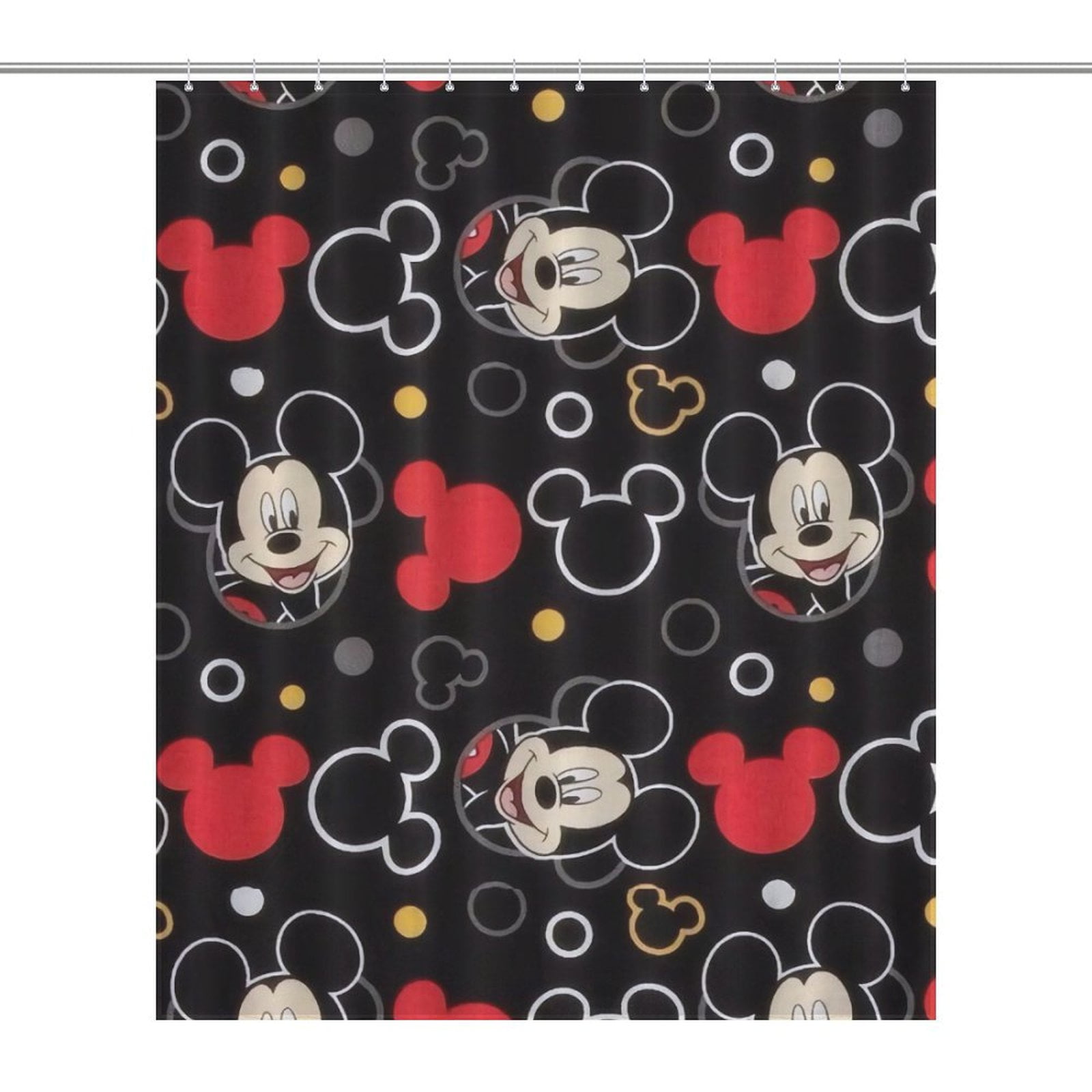 Black Red Mickey Mouse Shower Curtain,Shower Curtain liner Washable ...