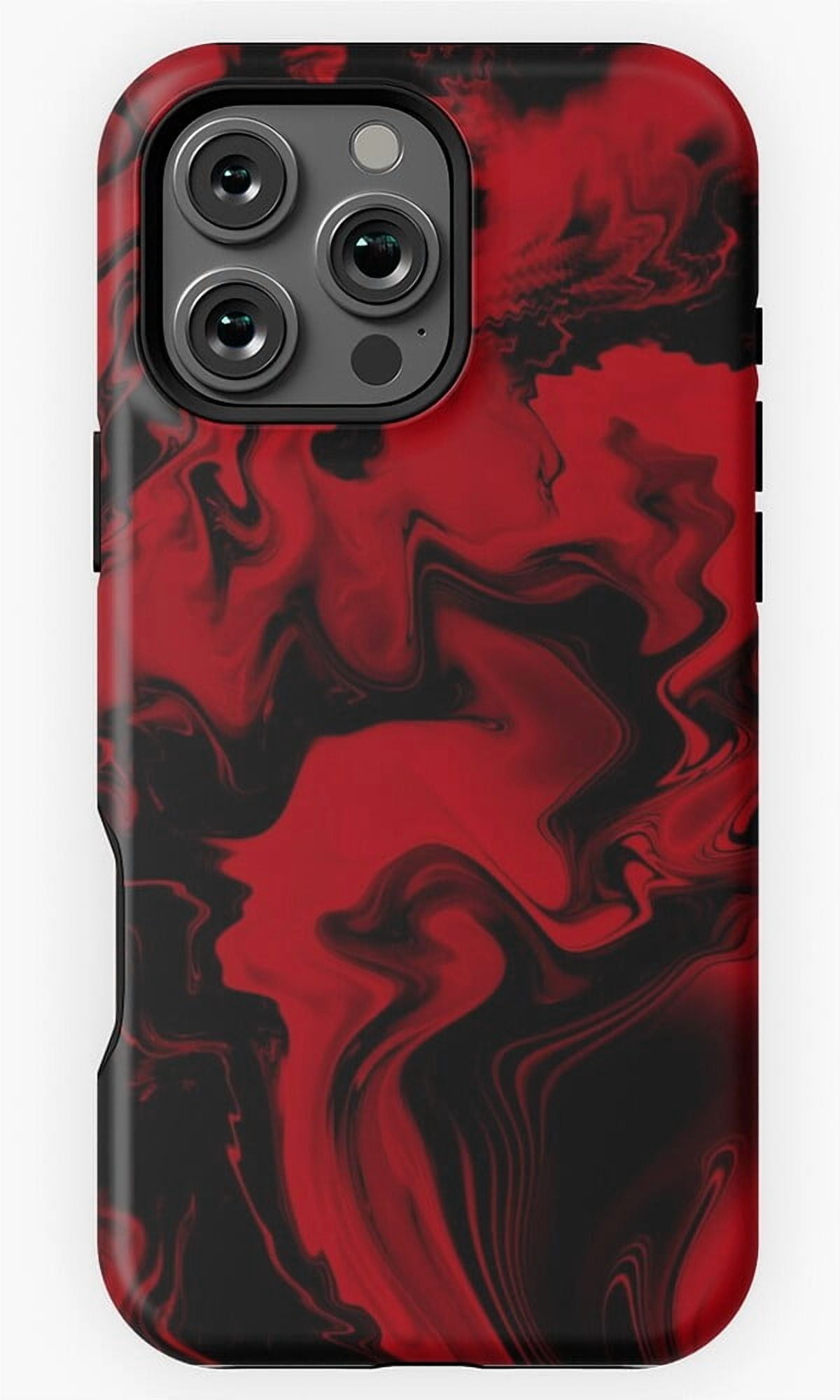 Black Red Minimal Color Block Phone Case Compatible with iPhone 11 to ...