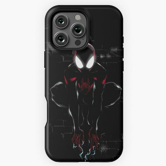 Black Red Minimal Tech Armor Case Design iPhone Case 17 11 12 13 14 15 ...
