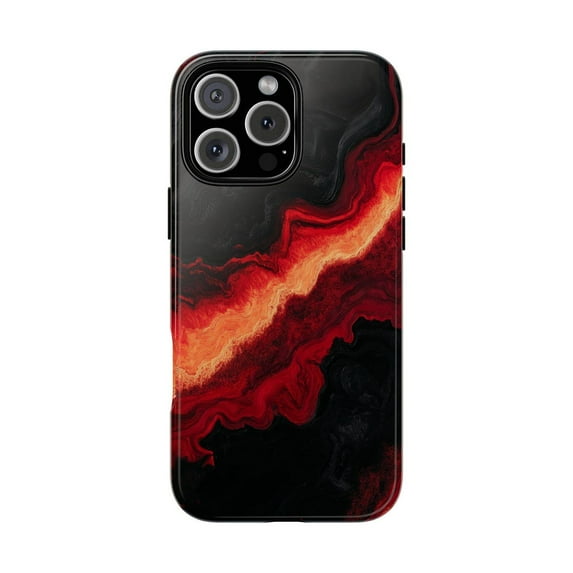 Black Red Molten Lava Liquid Hydro Abstract Art Phone Case with iPhone ...