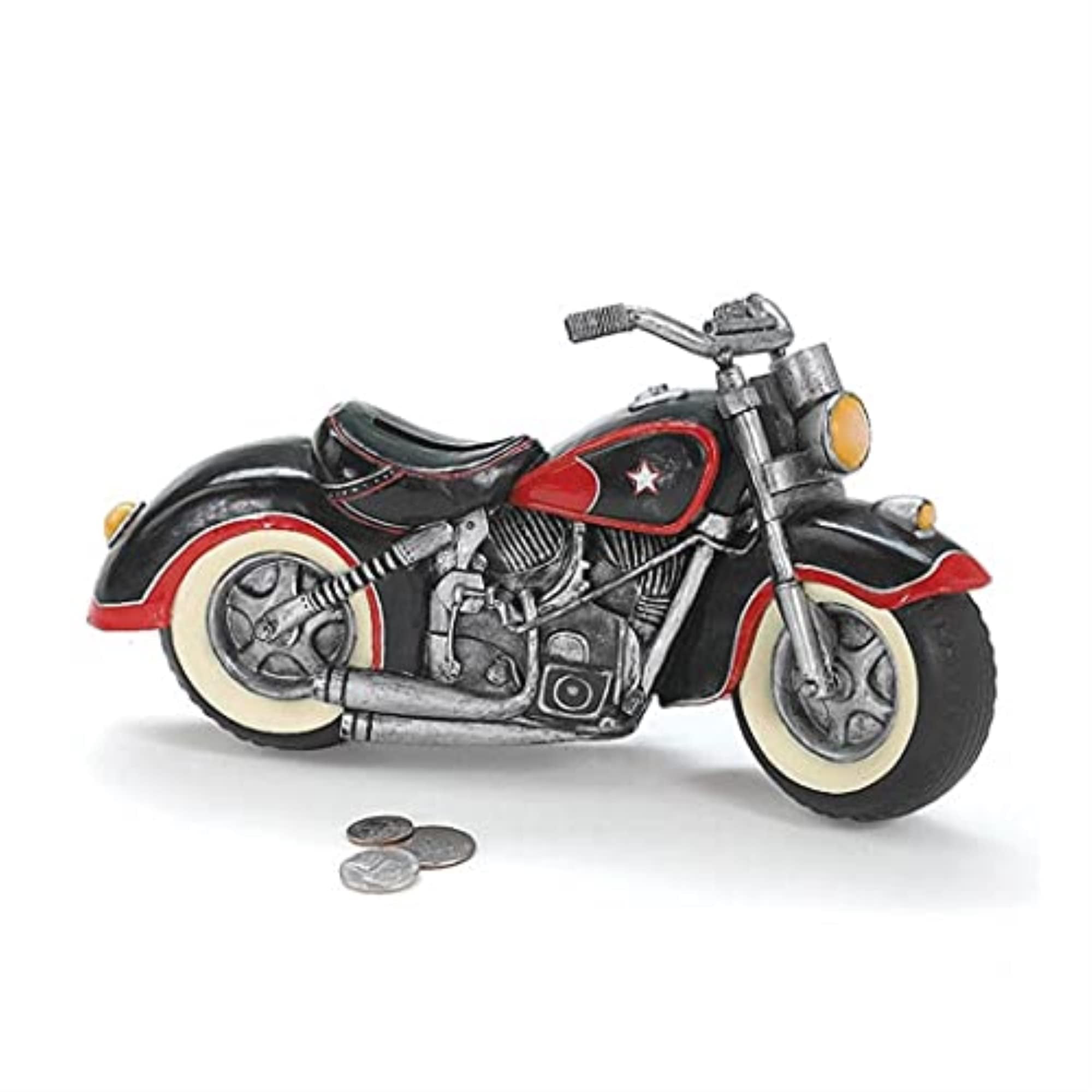 Black & Red Motorcycle Shaped Piggy Bank home decor - Walmart.com