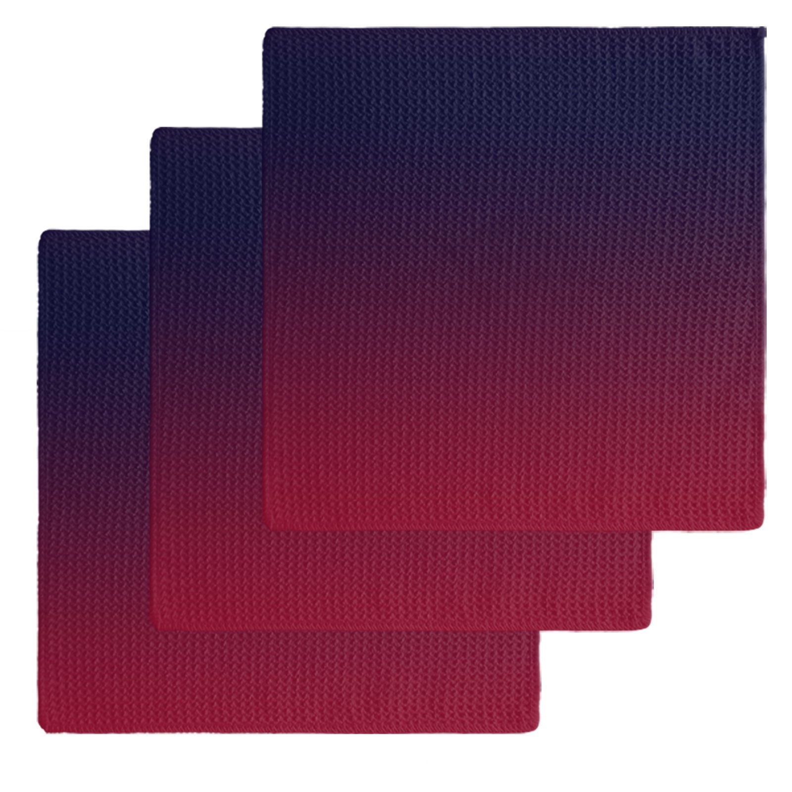 Black Red Ombre Kitchen Dish Towels for Drying Dishes Set of 3, Modern ...