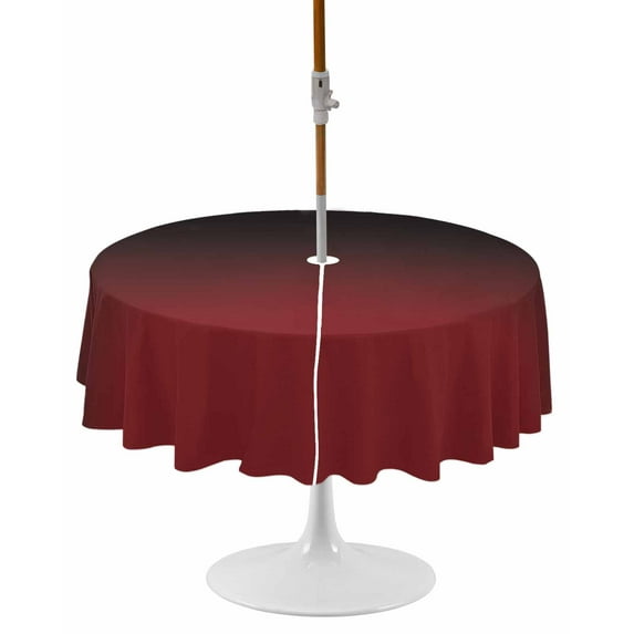 Black Red Ombre Round Outdoor Tablecloth, Waterproof Table Cloth Cover ...