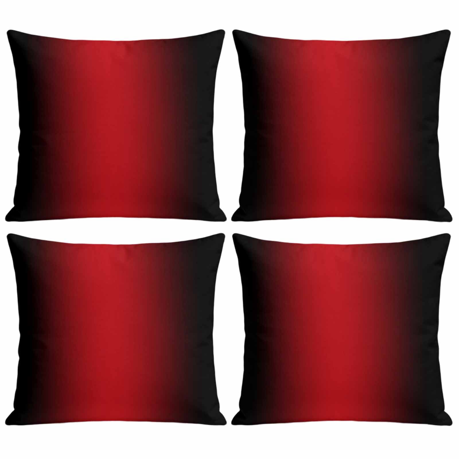Black Red Ombre Throw Pillow Covers 16 x 16 Inch Pillow Covers Set of 4 ...