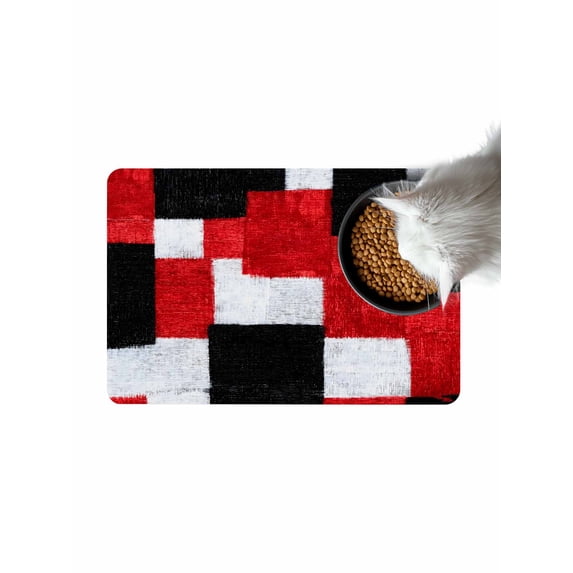 Black Red Patchwork Doormat Non Slip Diatomaceous Earth Door Mat ...