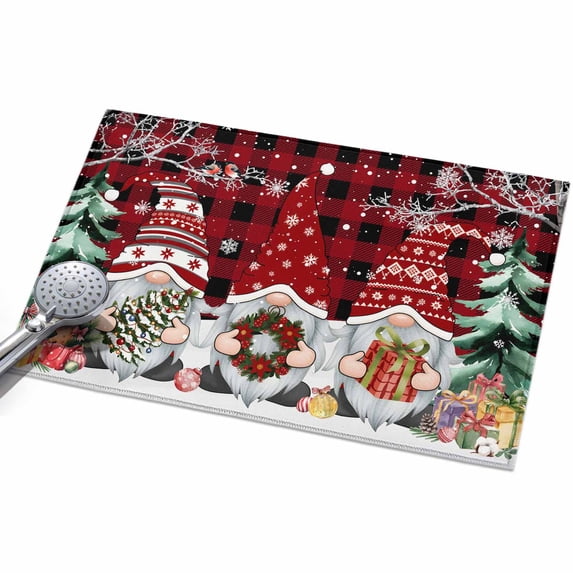 Black Red Plaid Christmas Entryway Rug 2x3ft Washable Non Slip Bathroom ...