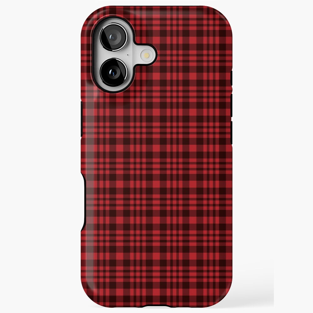 Black Red Plaid Holiday Christmas Pattern Case for iPhone 17 11 12 13 ...