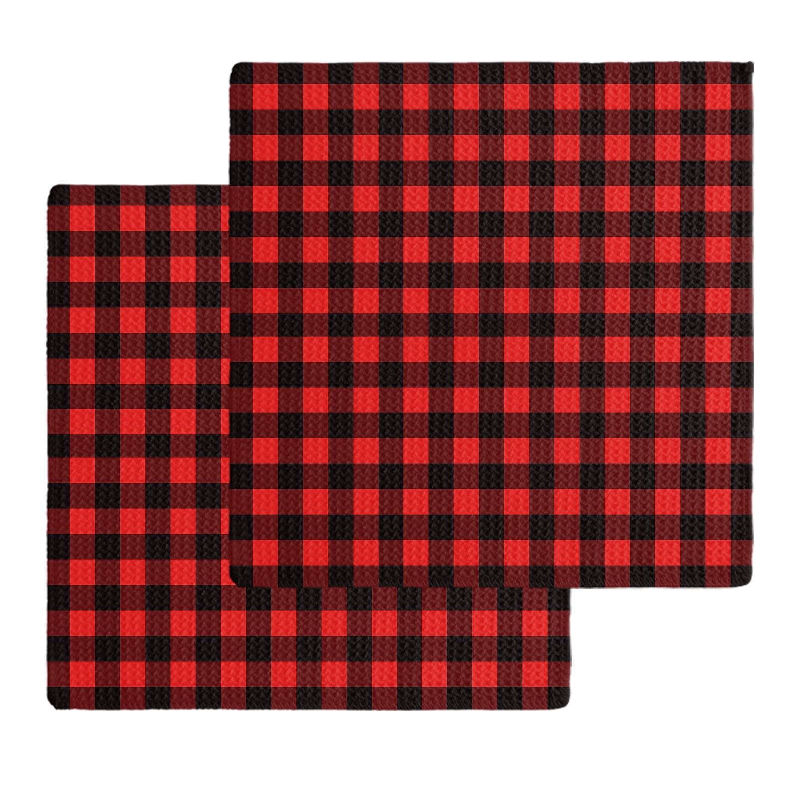 Black Red Plaid Kitchen Dish Towels for Drying Dishes Set of 2, Vintage ...