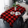 Black Red Plaid Table Cloth Waterproof Tablecloths, Vintage Rustic ...