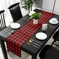 Black Red Plaid Table Runner 72 Inches Long - Vintage Rustic Buffalo ...