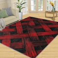 Black and Red Rug & Room Decor, Living Room Rug, Red and Black Rugs for ...