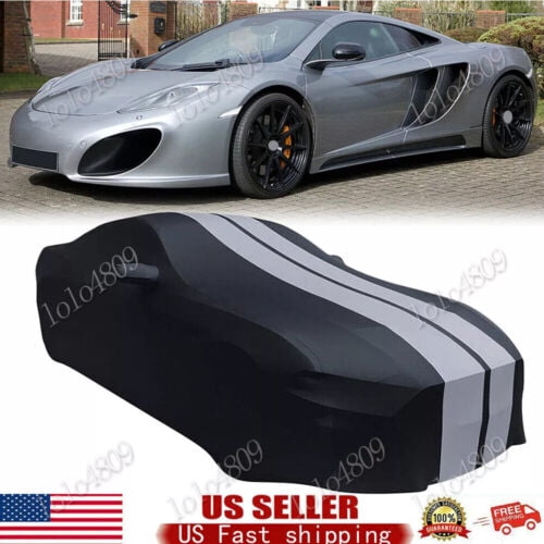 Black+Red Satin Stretch Indoor Custom Car Cover For Ford Mustang Shelby ...