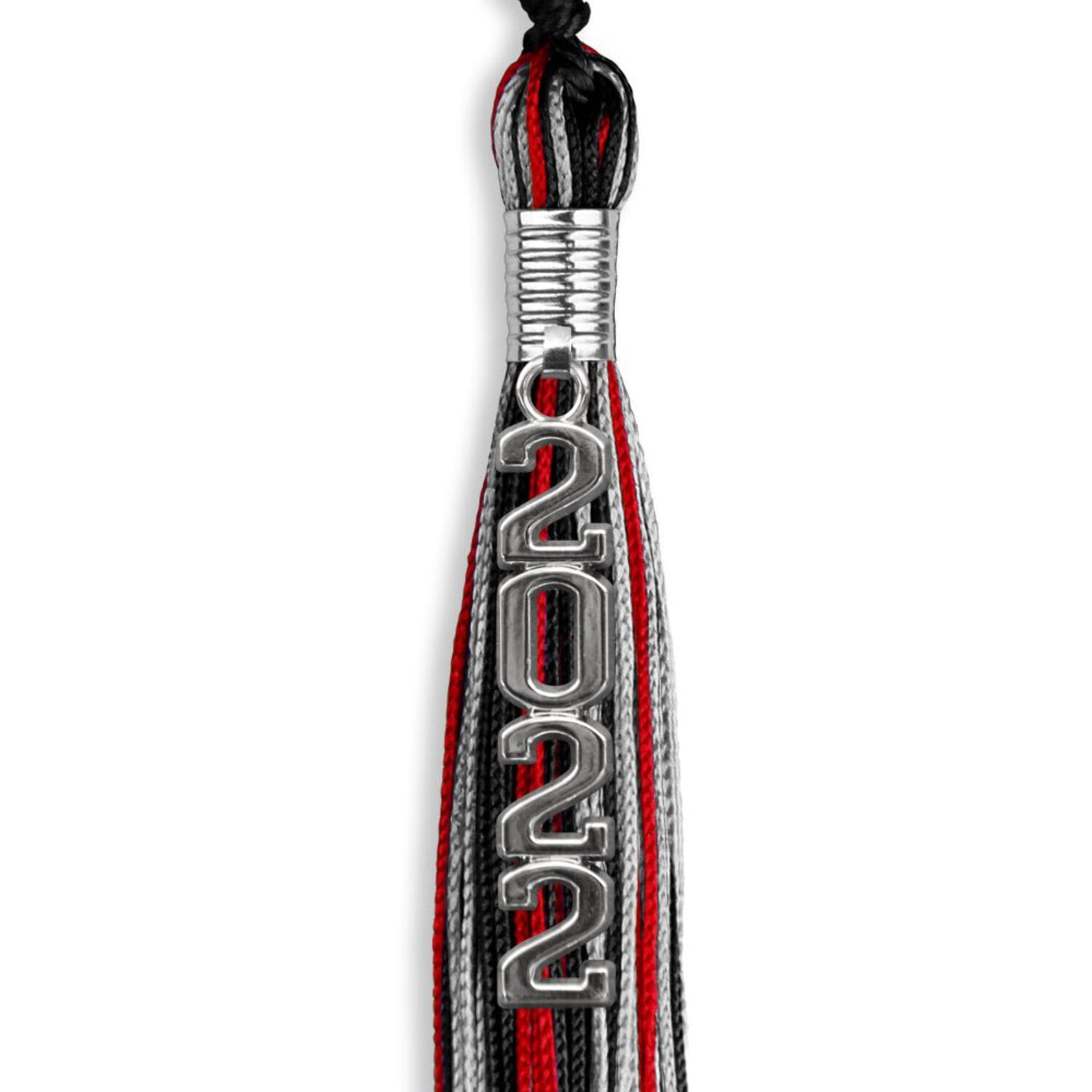 Endea Graduation Mixed Triple Color Tassel Black/Red/Silver with Silver ...