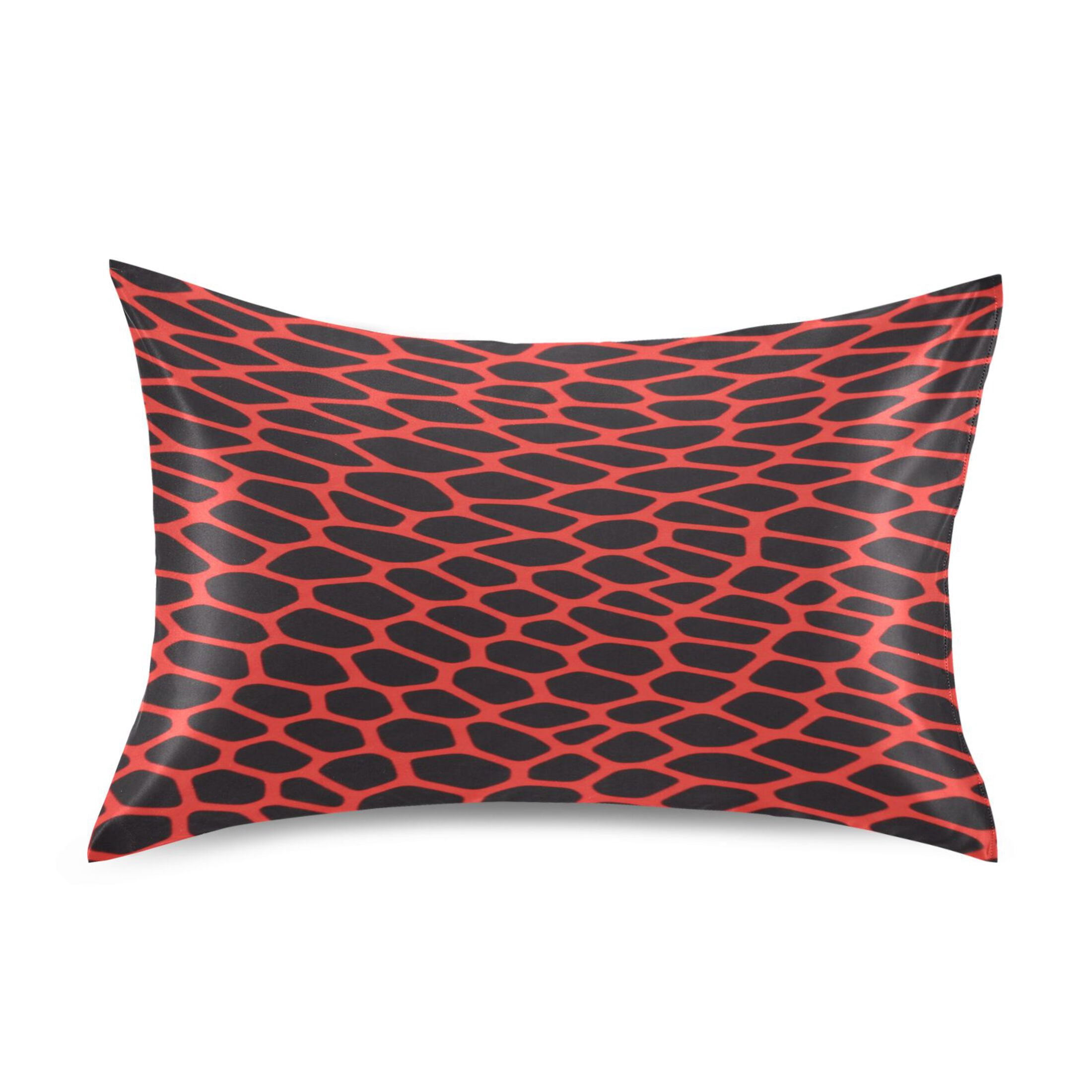 Black Red Snake Skin Queen Size Satin Pillowcase 30''x20'' Double-Sided ...